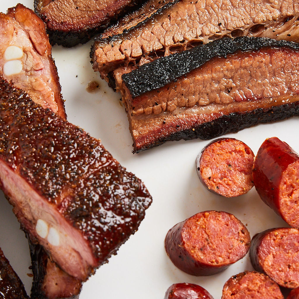 THE HOLY TRINITY: 8-10 Person Brisket + Pork Ribs + Sausage – Lewis ...